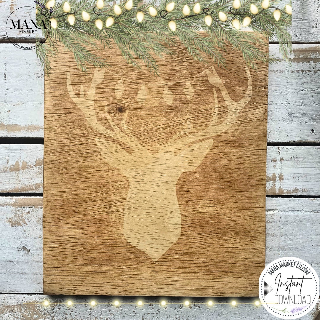 Reindeer Christmas Sign, Farmhouse Reindeer Sign, Reindeer SVG ...
