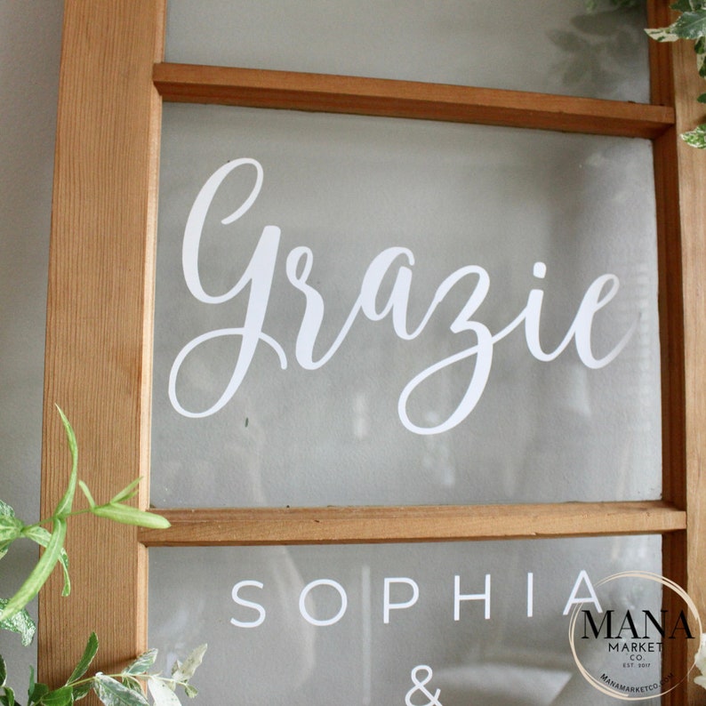 Limoncello Wedding Favor Sign, Wedding Mirror Decal, Grazie Wedding ...