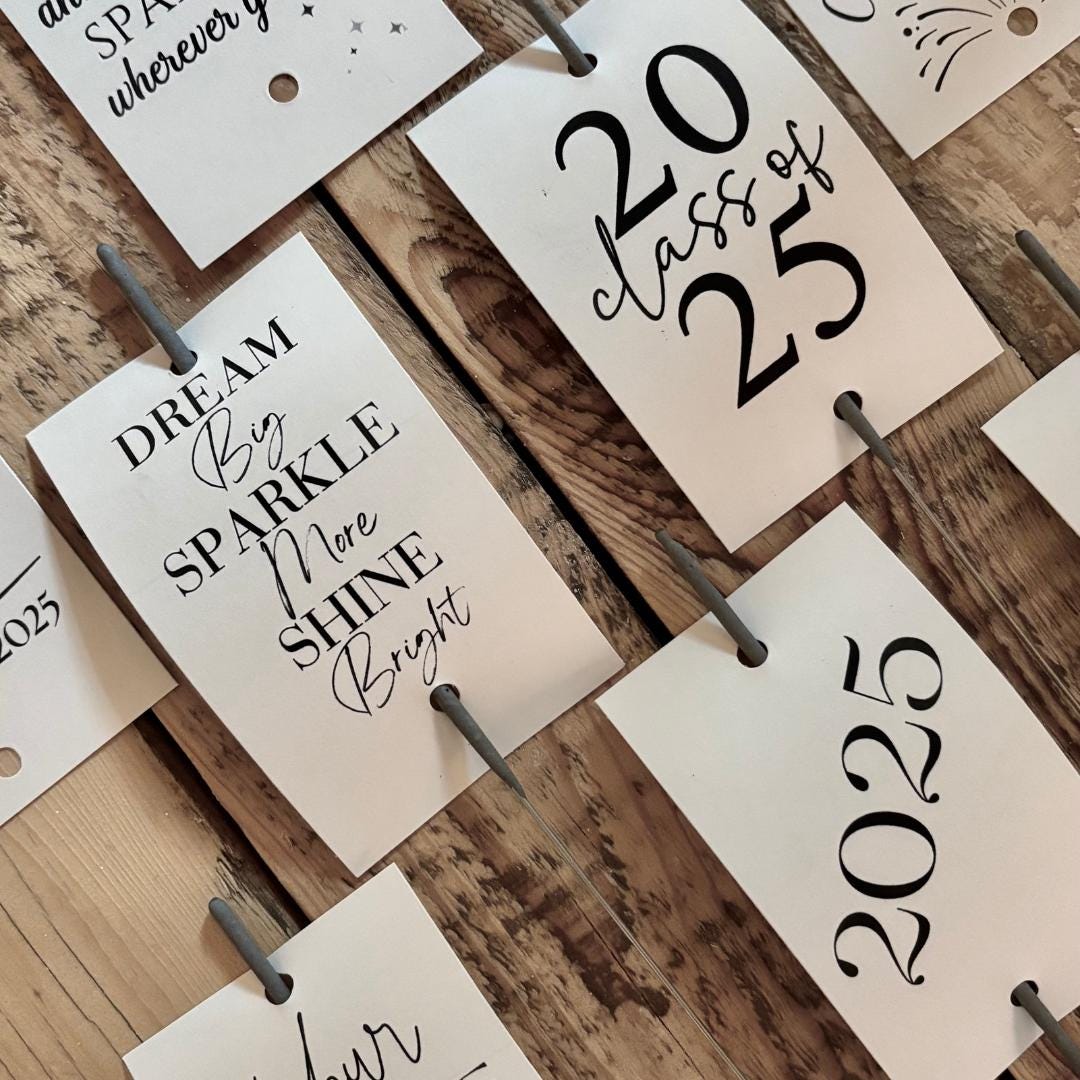 2025 Graduation Sparkler Tag Bundle Graduation Tags for Sparklers ...