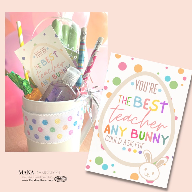 Teachers Appreciation Tag Teacher Gift Bunny Printable Tags Easter Gift ...