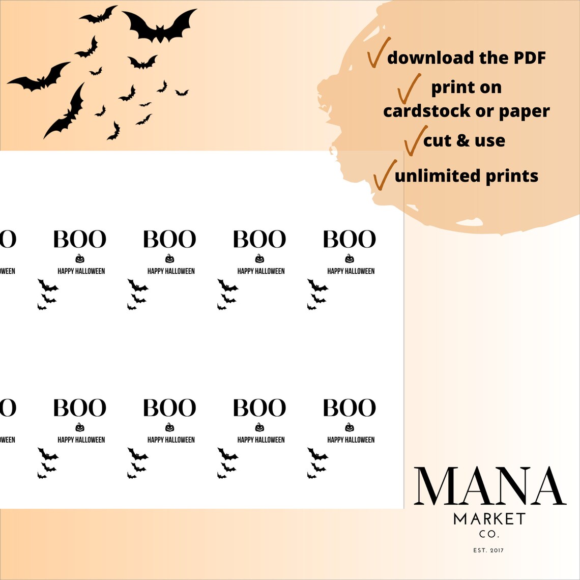 Halloween Favor Tag Printable Halloween Tags Boo Tags Printable ...