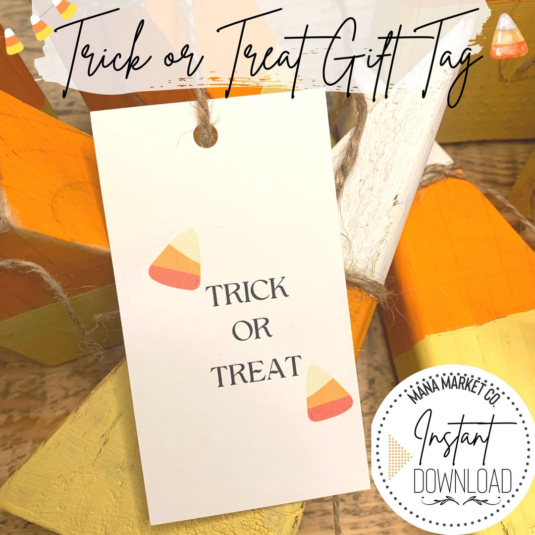 Trick or Treat Gift Tag | Halloween Treat Tag | Halloween Party Tag ...