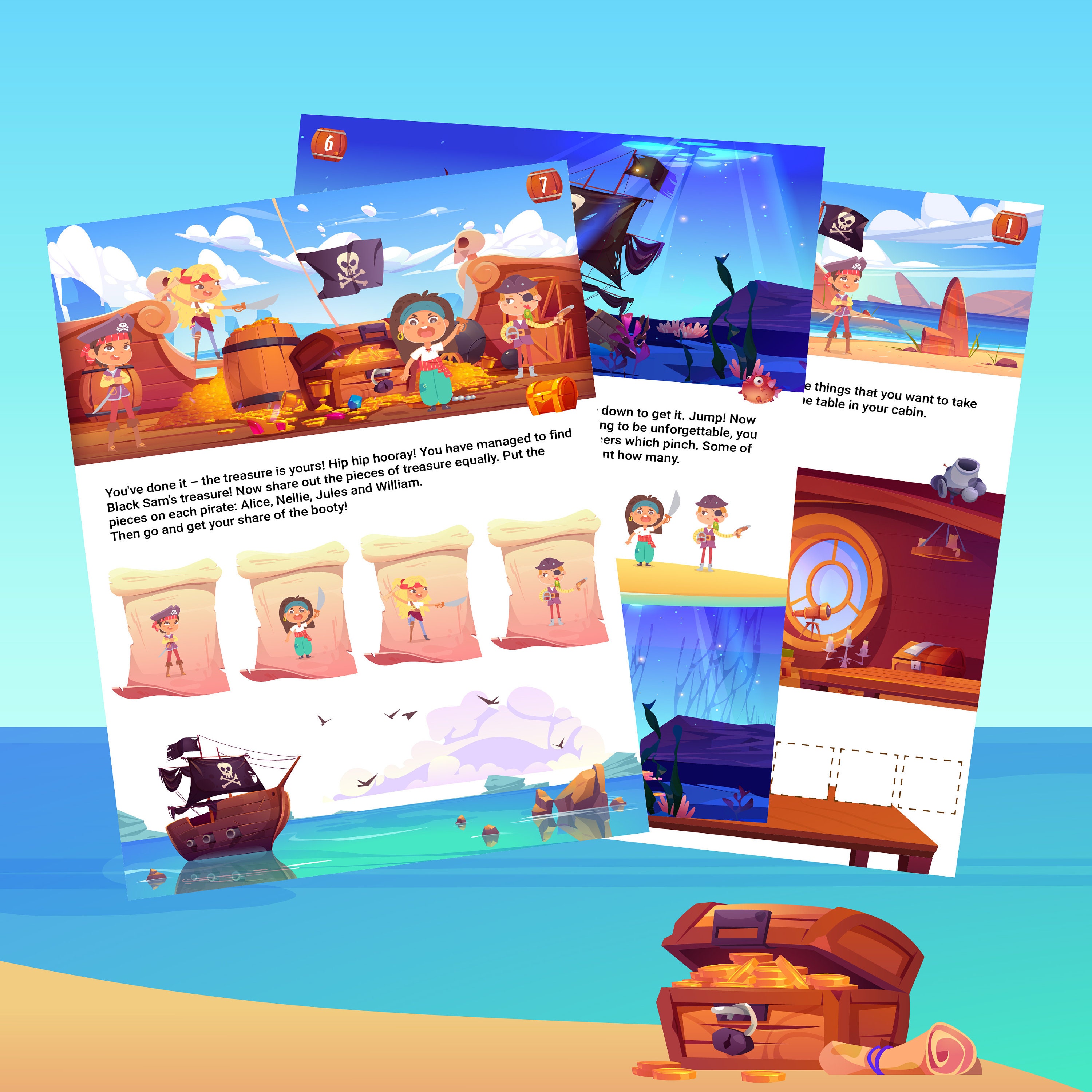 Pirate Treasure Hunt - Age 4-6 - for Kids - Printable Game - Indoor or ...