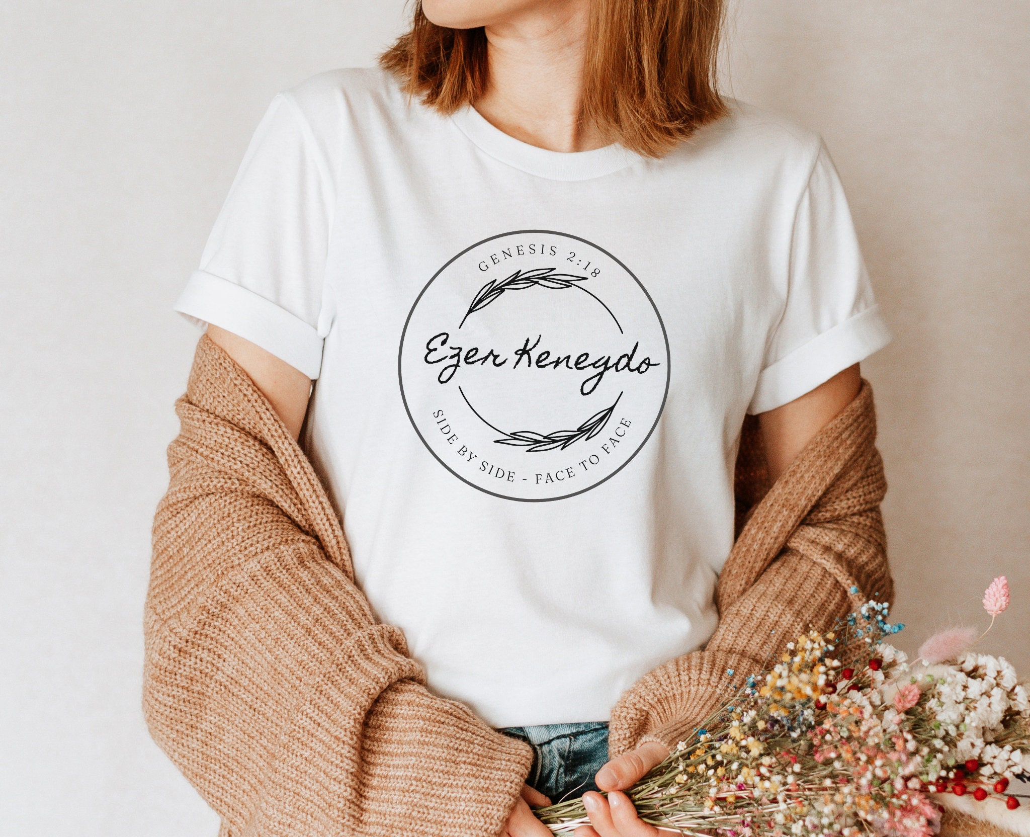 Genesis 2:18, Ezer Shirt, Ezer Kenegdo, Helper Shirt, Christian T-shirt, T-shirt, Bible Gifts ...