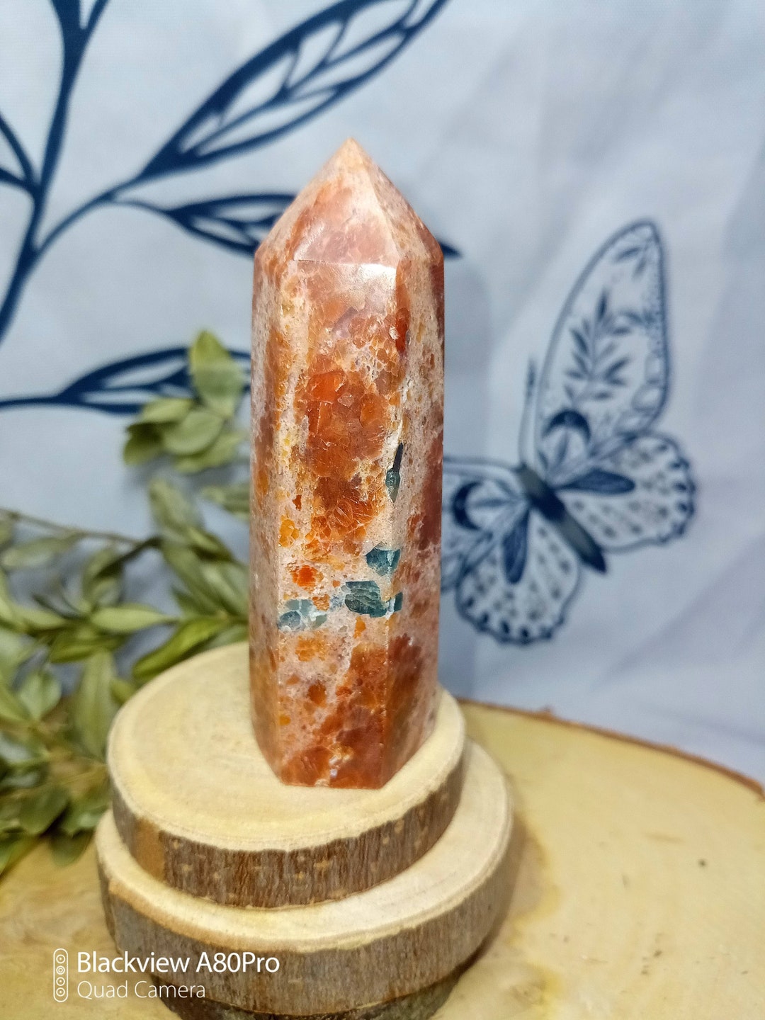 Obelisk,point,column of Apatite in Orange Calcite - Etsy