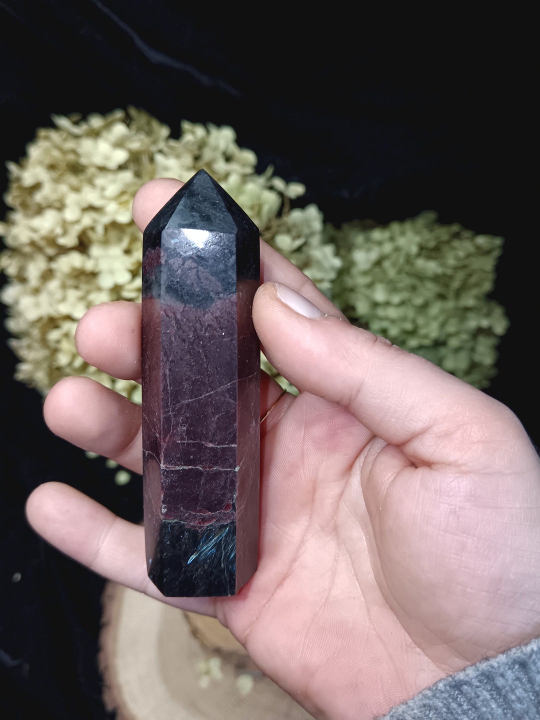 Obelisk, Point, Tower Garnet and Astrophyllite or Arfvedsonite - Etsy
