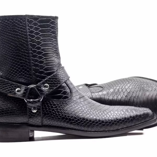 Snake Skin Boots - Etsy