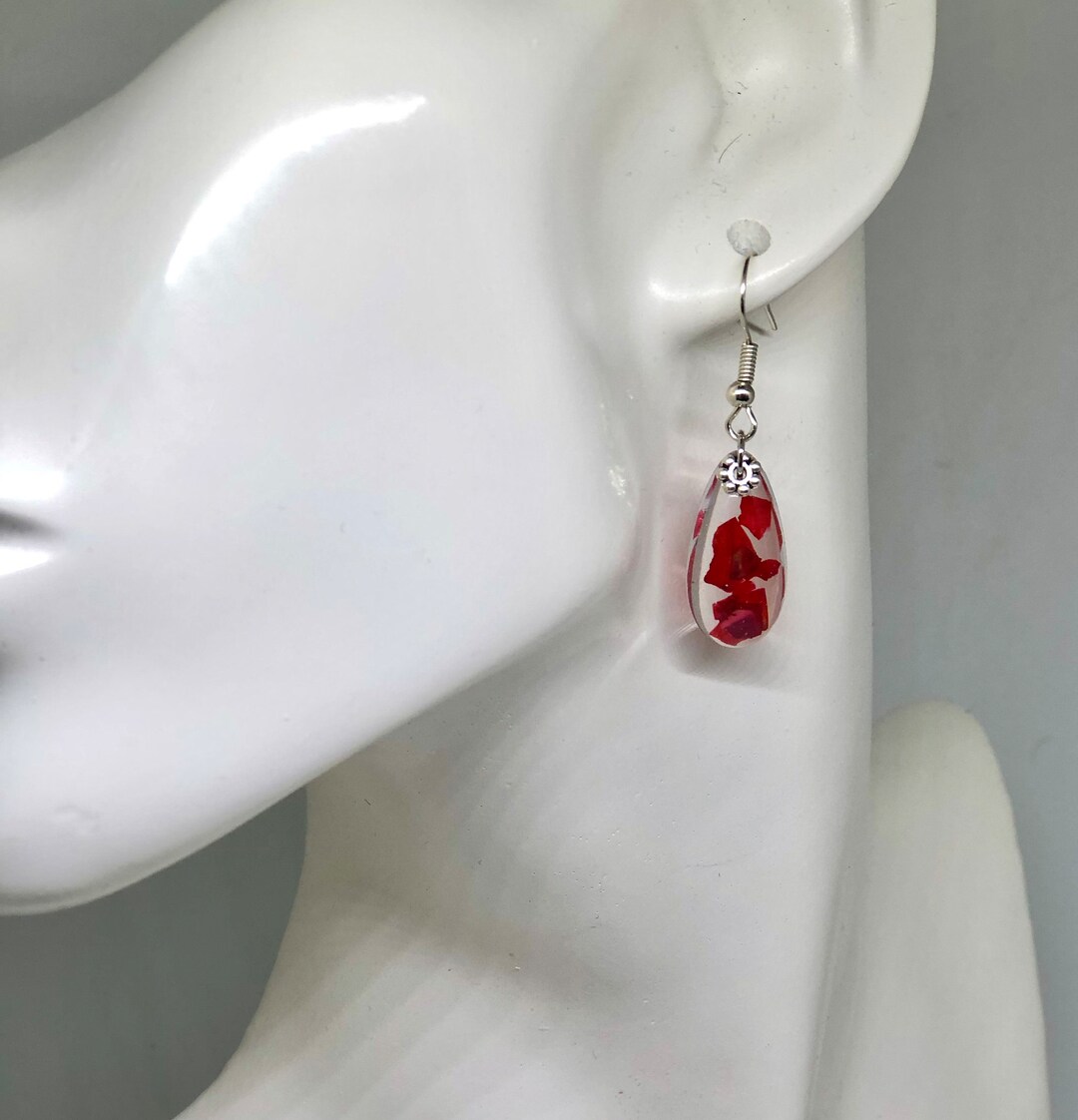 Small Drop Earrings With Shell Splinters - Etsy