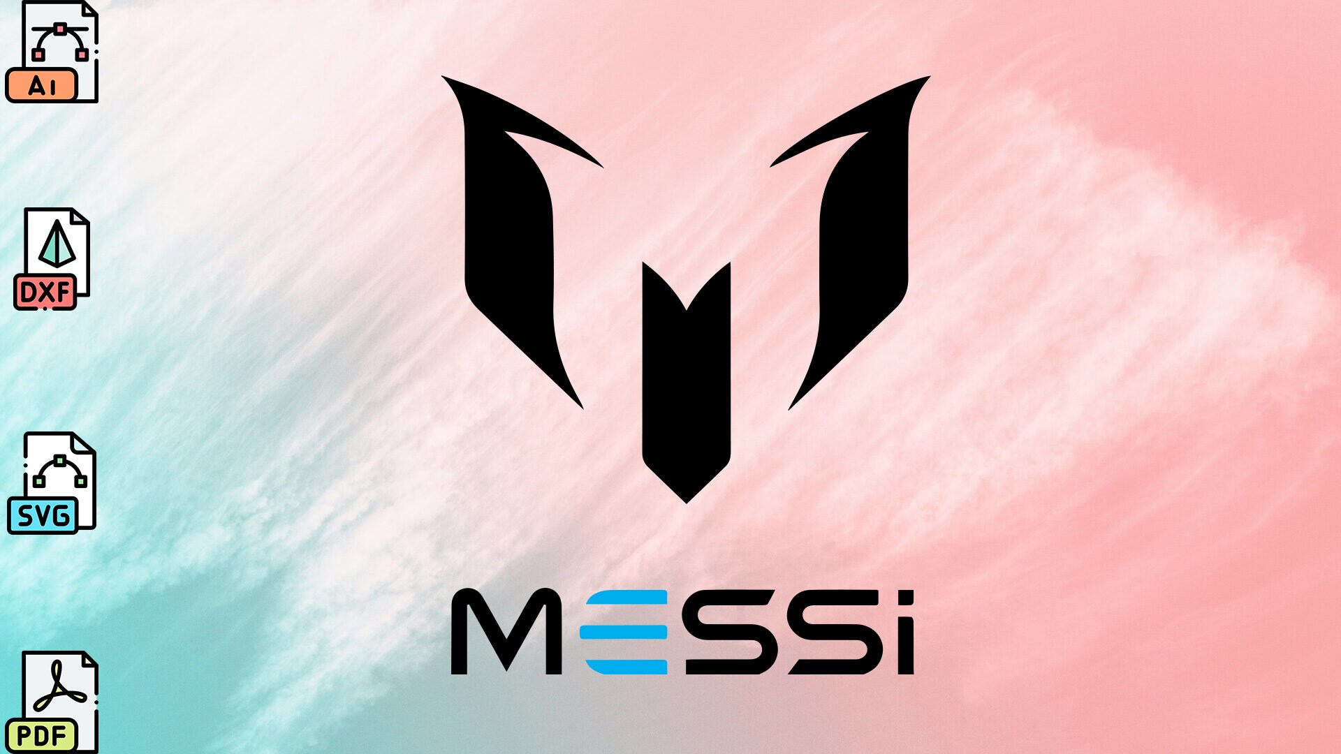 Messi Logo Cut Svg Dxf File Wall Sticker Pdf Silhouette - Etsy