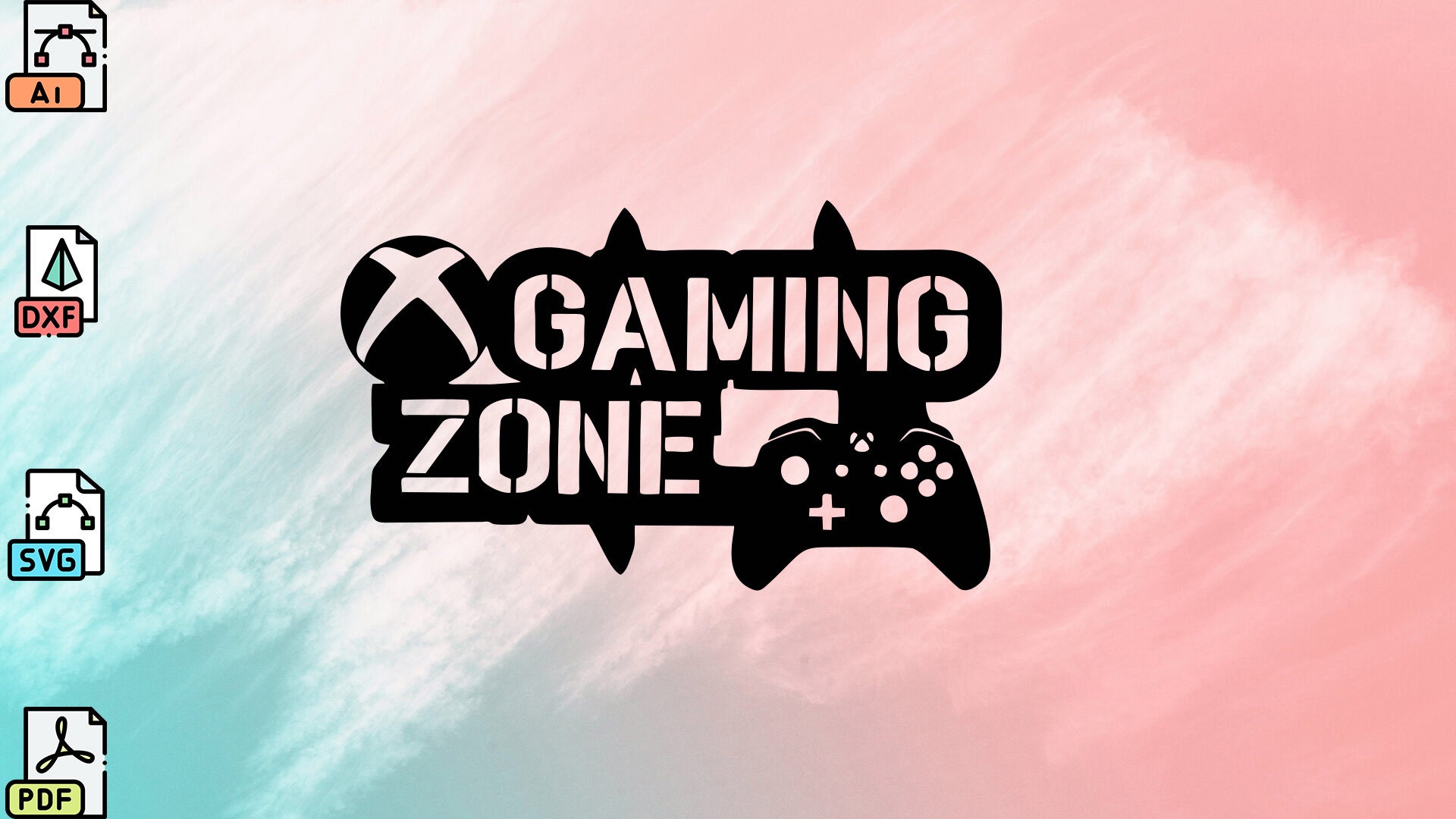 Buy Gaming Zone Svg Console Svg Cut Svg Dxf File Wall Sticker Pdf ...
