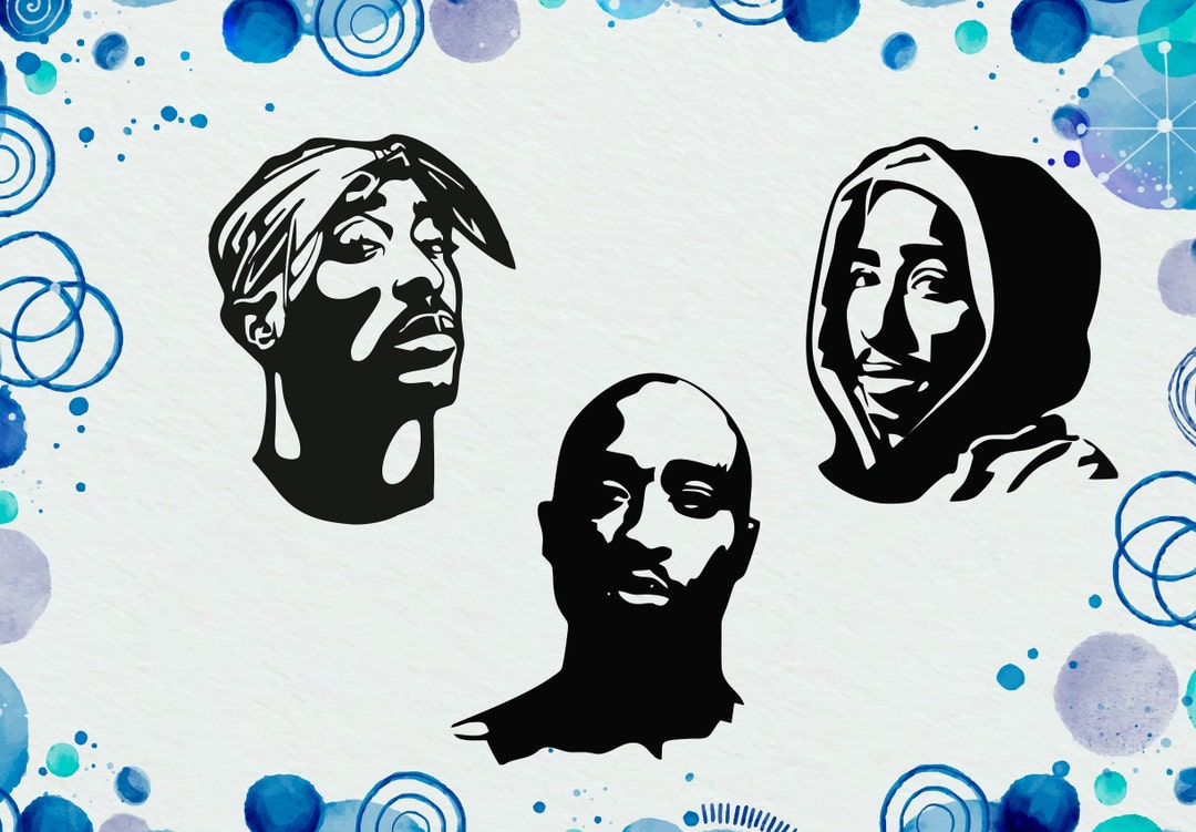 Tupac 3pcs Design Cut Svg Dxf File Wall Sticker Pdf - Etsy