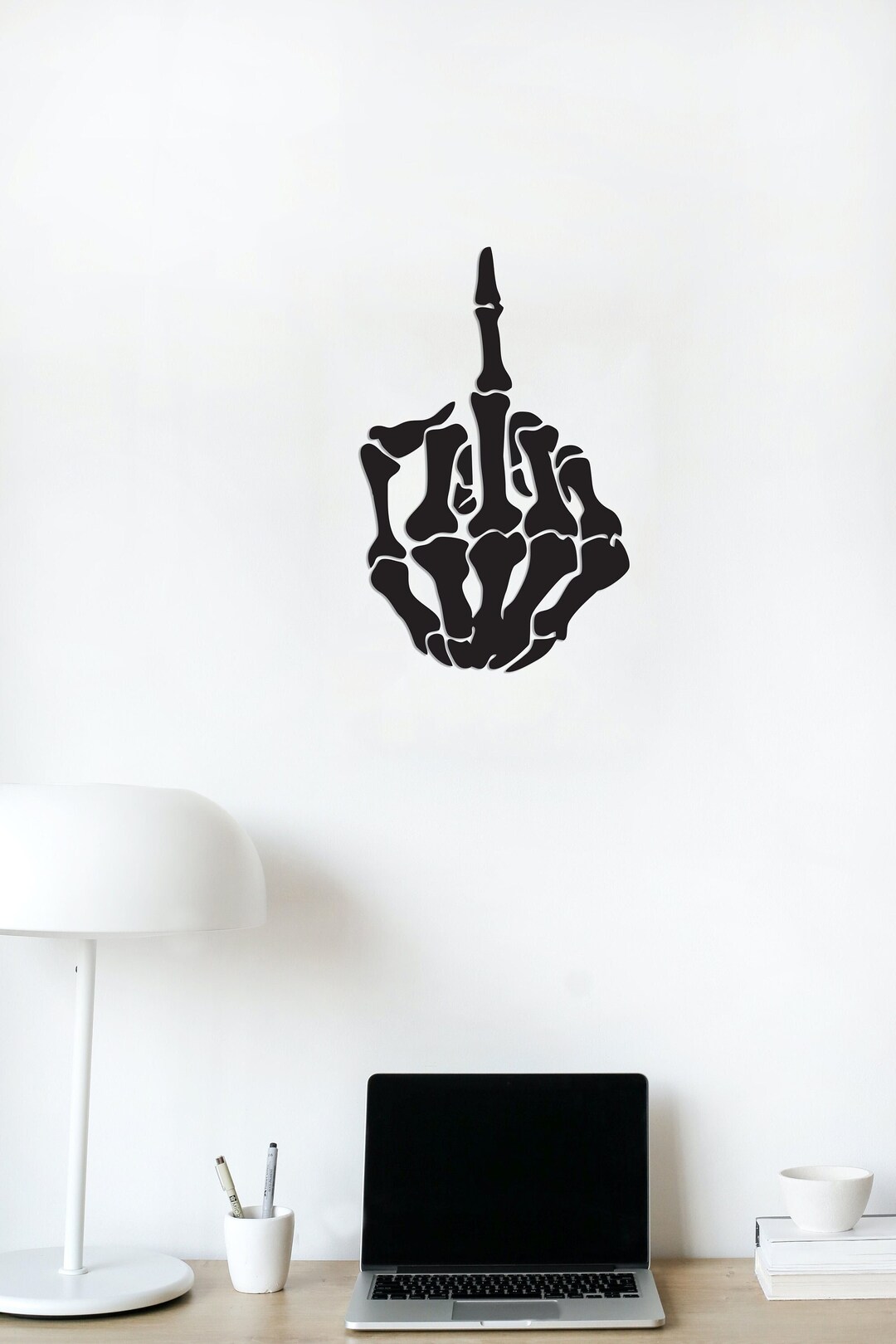 Skeleton Middle Finger Cut Svg Dxf File Wall Sticker Pdf - Etsy