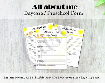 All About Me Form - Etsy