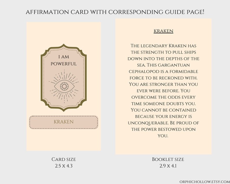 Printable Cryptid Affirmation Deck - Etsy