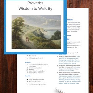 Intro to Proverbs -childrens' Bible Study - Etsy
