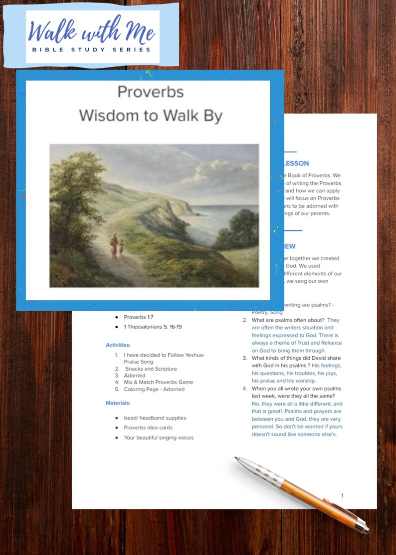 Intro to Proverbs -childrens' Bible Study - Etsy
