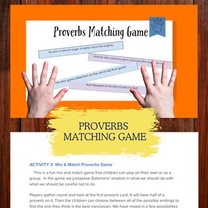 Intro to Proverbs -childrens' Bible Study - Etsy