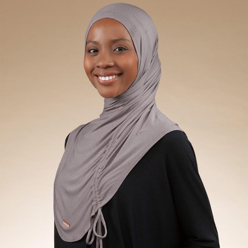 Liora Instant Sport Hijab, Soft Rayon Active Hijab, Drawstring Detail ...