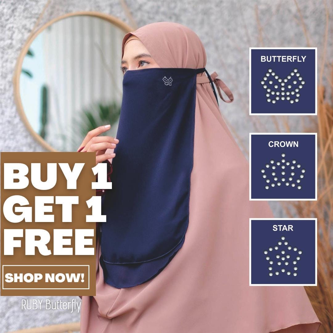 BUY 1 GET 1 FREE Niqab Tiara Ruby Series Niqab Two Layers - Etsy