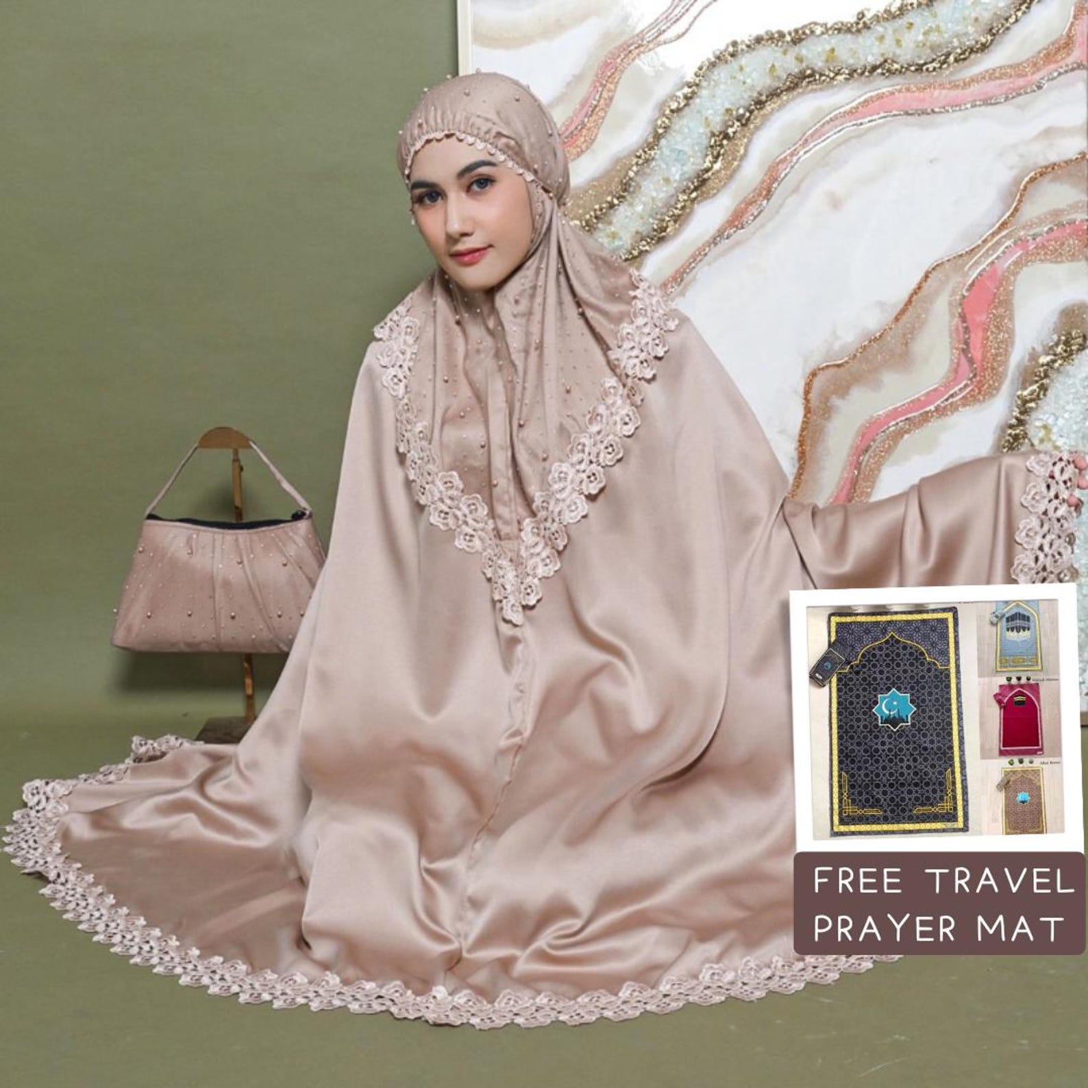 Muslim Prayer Dress FREE Travel Prayer Mat / Islamic Prayer Dress ...