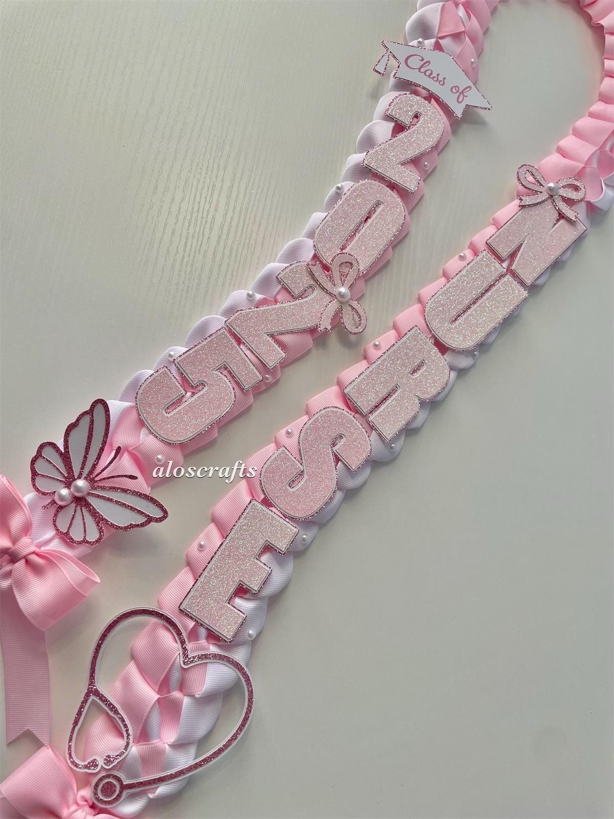 Nurse Graduation Lei Coquette Grad Lei Pink Grad Lei Promotion Gift ...