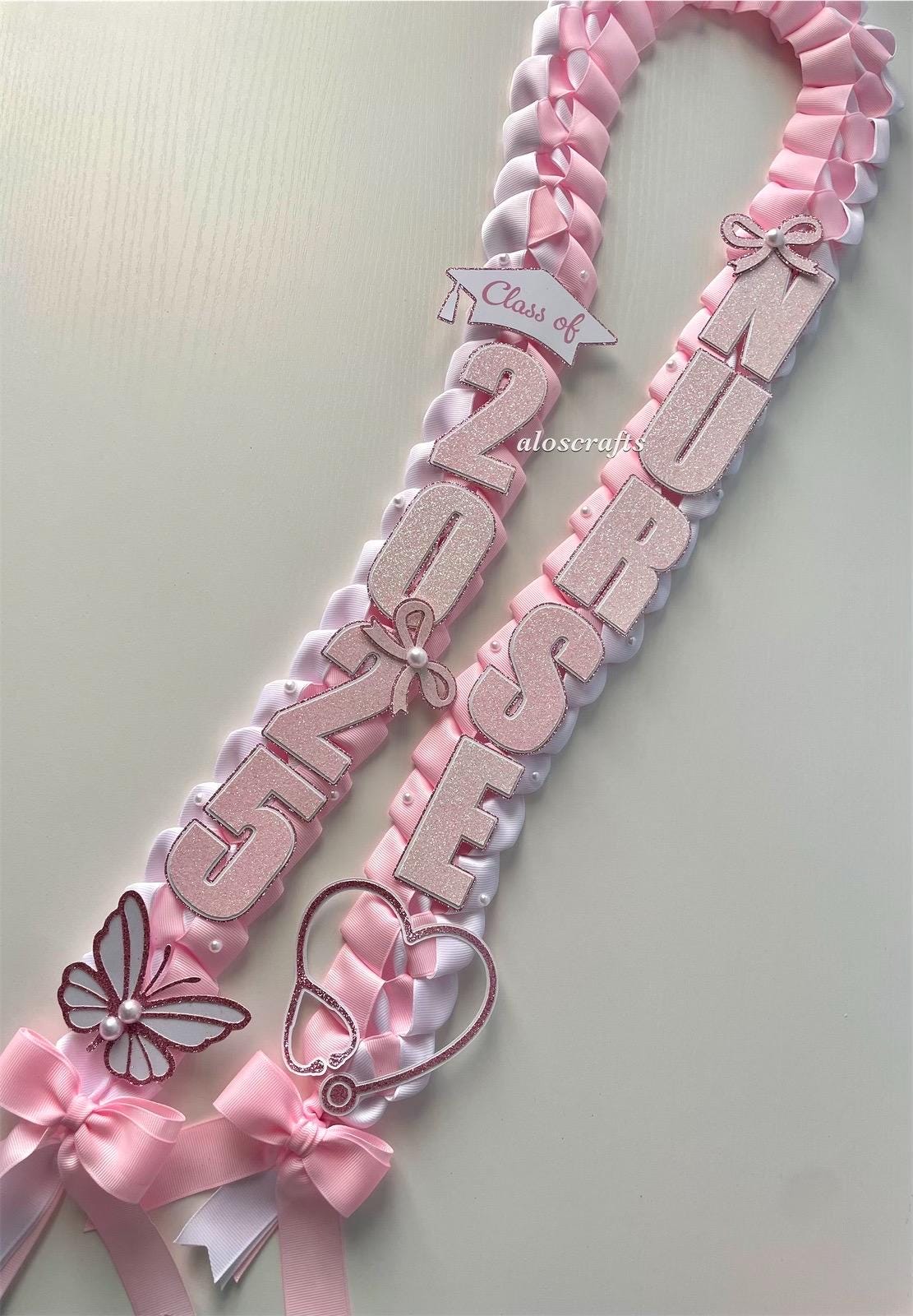 Nurse Graduation Lei Coquette Grad Lei Pink Grad Lei Promotion Gift ...