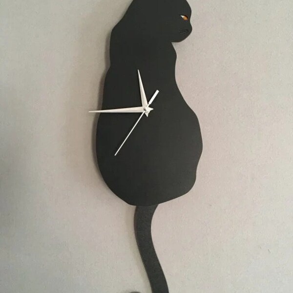 Cat Pendulum Wall Clock - Etsy