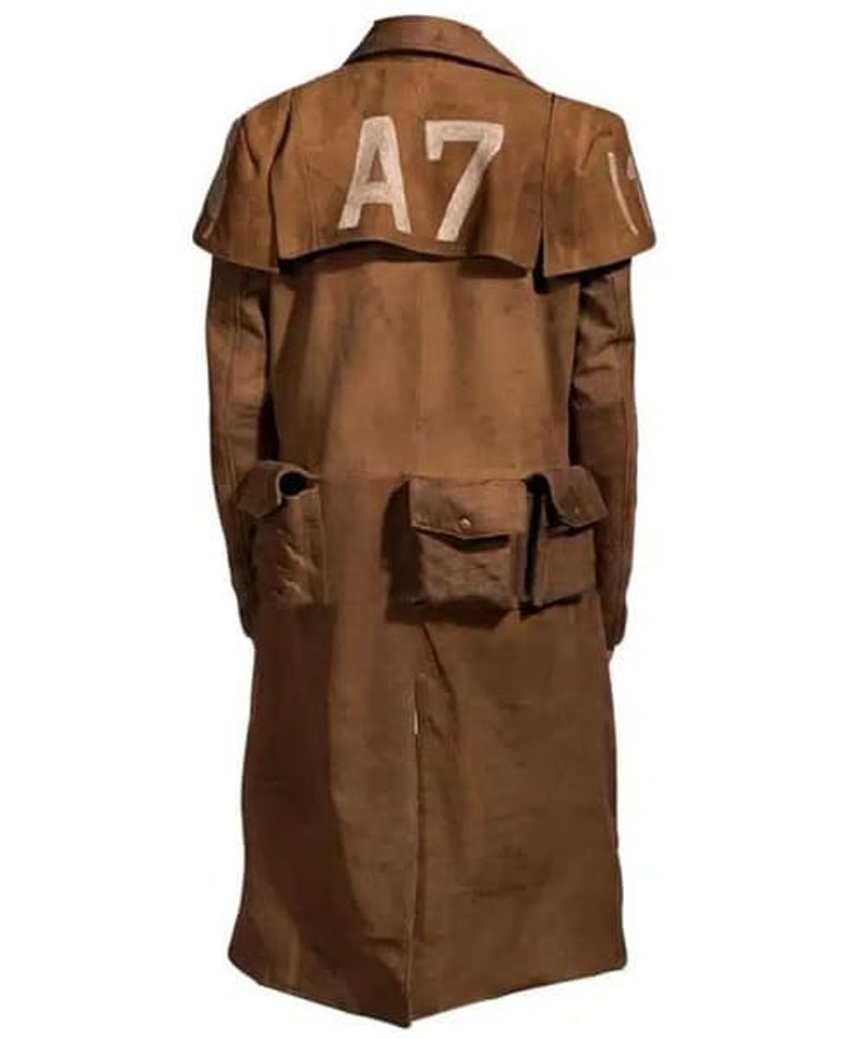 Handmade Fallout NCR Veteran Ranger Trench Coat Brown Suede Leather A7 ...