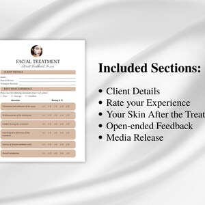 Editable Facial Treatment Feedback Form, Professional Facial Feedback ...