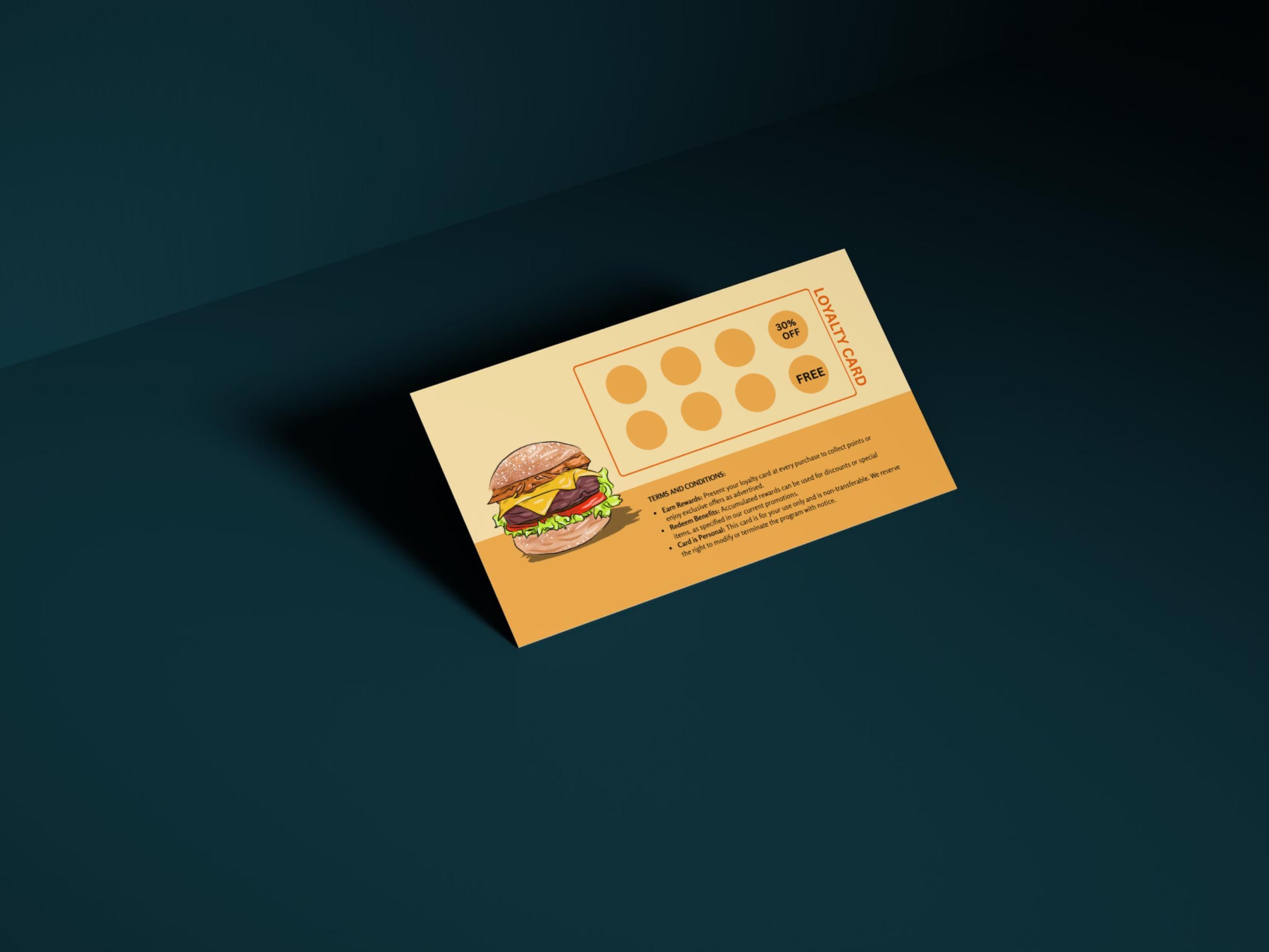 Burger Loyalty Card Canva Template, Editable Food Business (digital ...