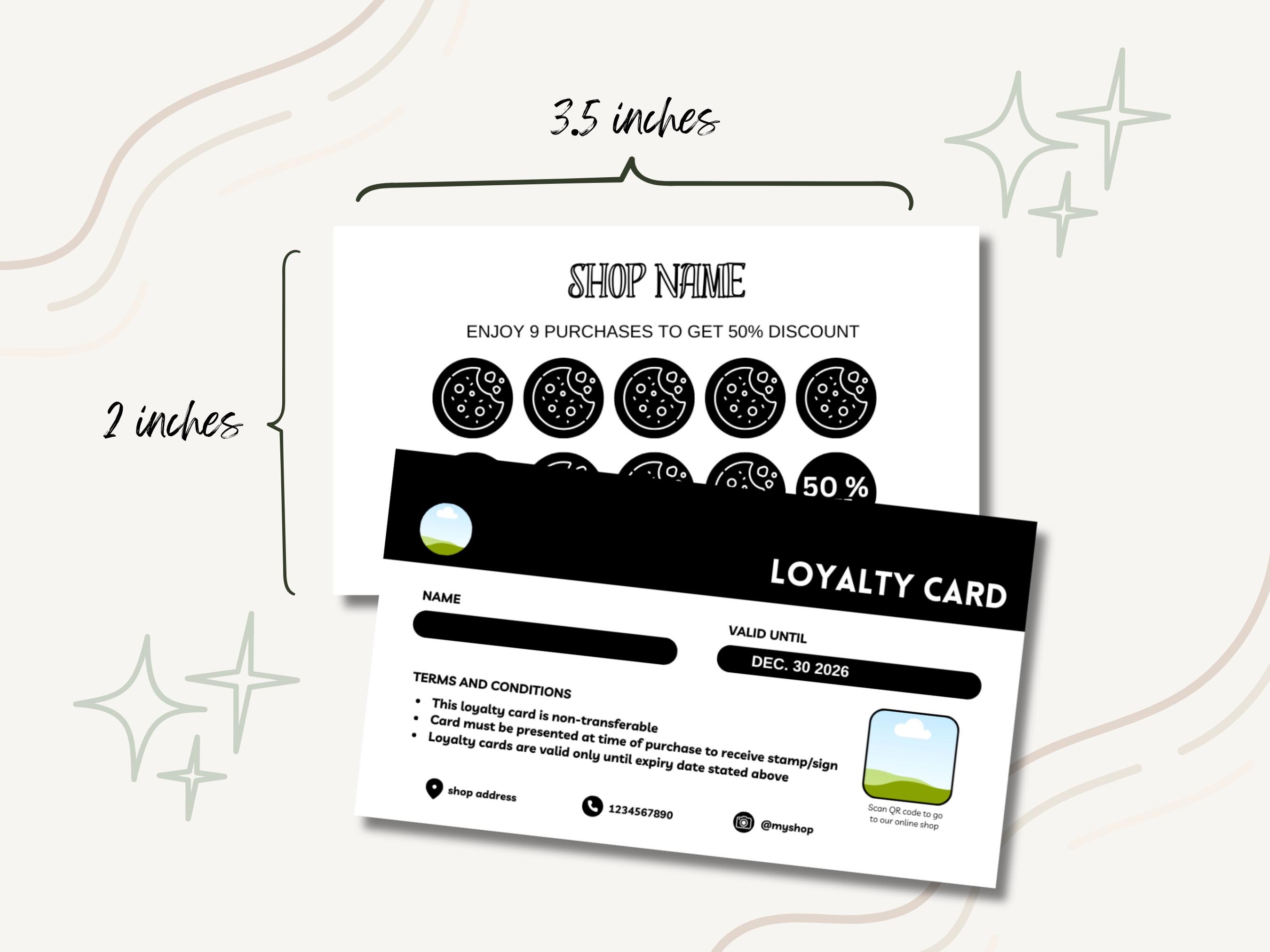 Loyalty Card Canvatemplate, Reward Card Template, DIY Loyalty Card ...