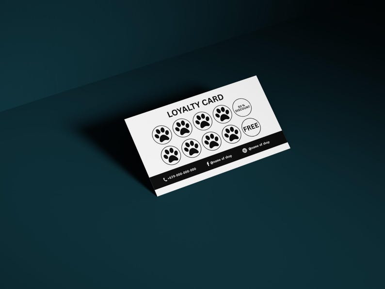 Pet Salon Loyalty Card Template: DIY Dog Grooming Business (canva) - Etsy