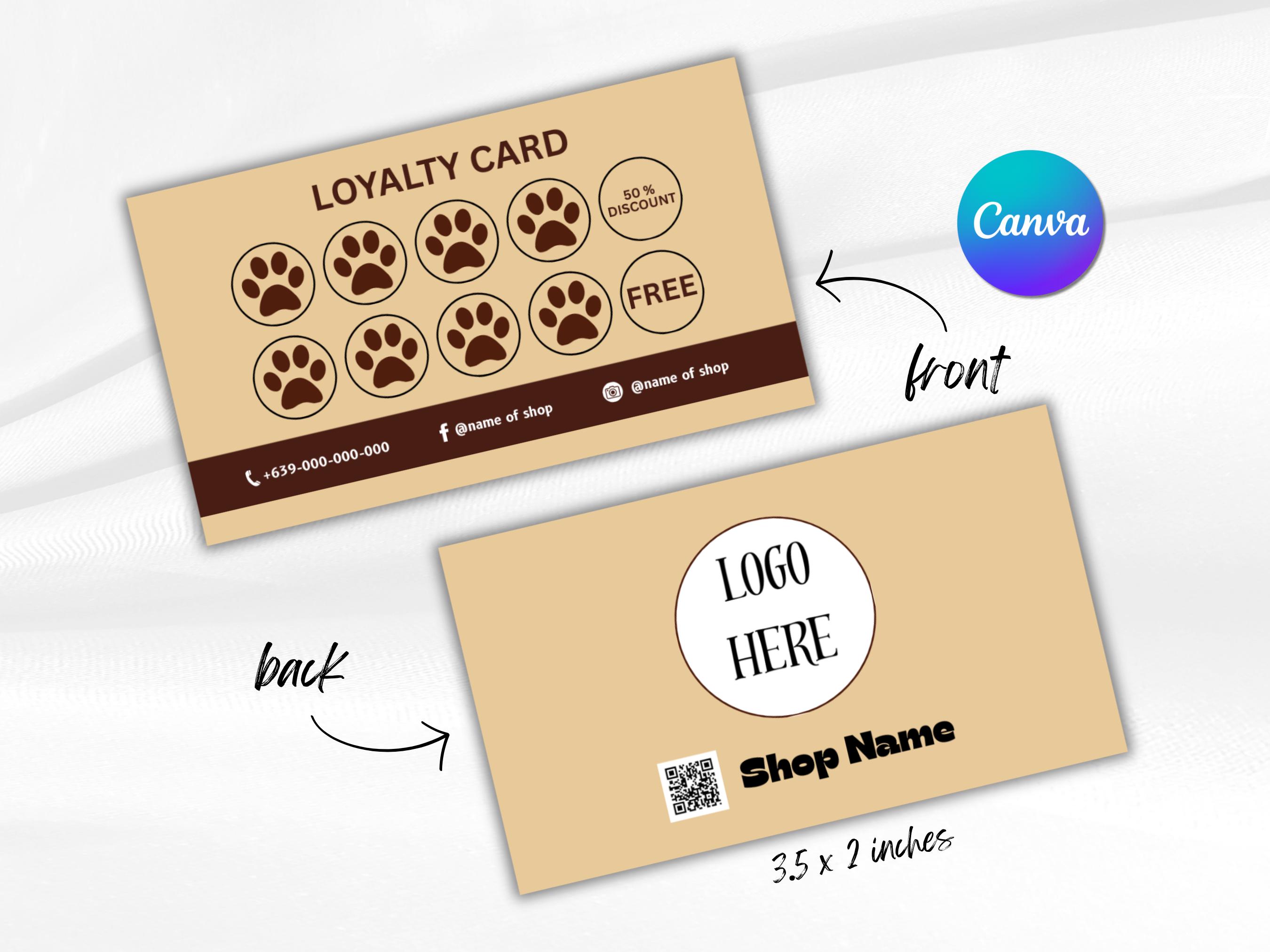Pet Salon Loyalty Card Template: DIY Dog Grooming Business (canva) - Etsy