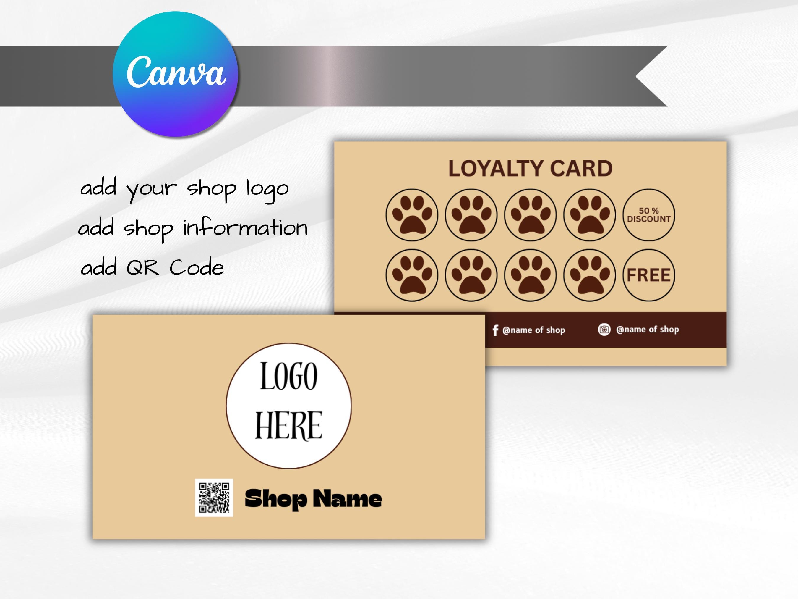 Pet Salon Loyalty Card Template: DIY Dog Grooming Business (canva) - Etsy