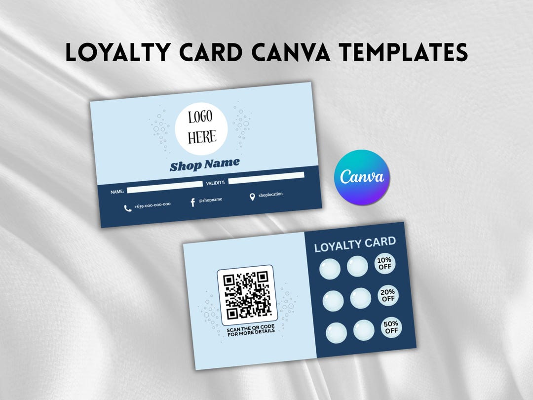 Laundry Loyalty Card Canva Editable Template, DIY Loyalty Card ...