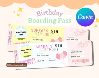 Boarding Pass Party Invitation Birthday Destination Event Printable ...
