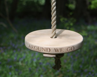 Two Seat Solid Oak Rope Swing Traditional Tree Swing for the - Etsy