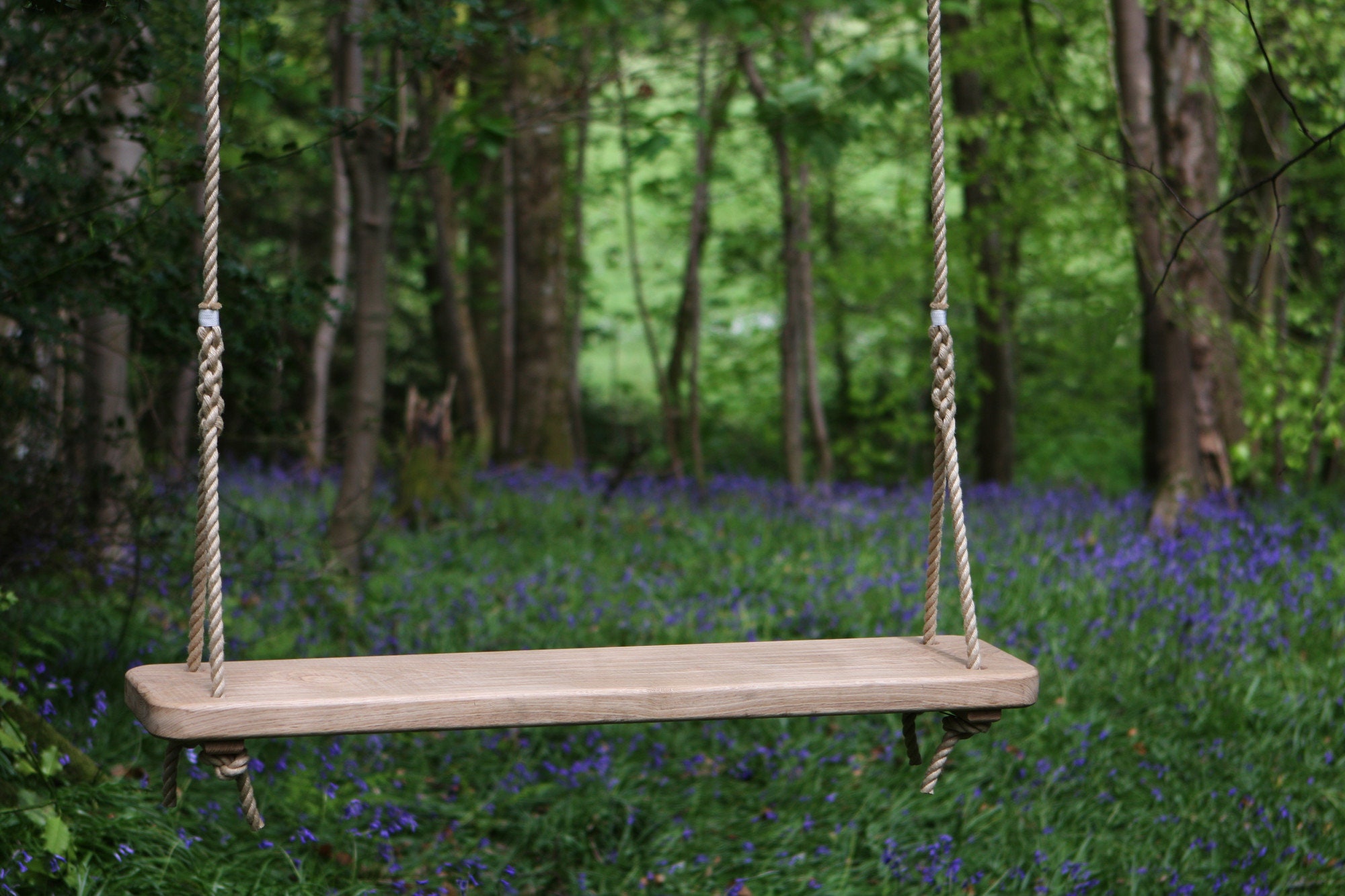 Two Seat Solid Oak Rope Swing Traditional Tree Swing for the Garden - Etsy