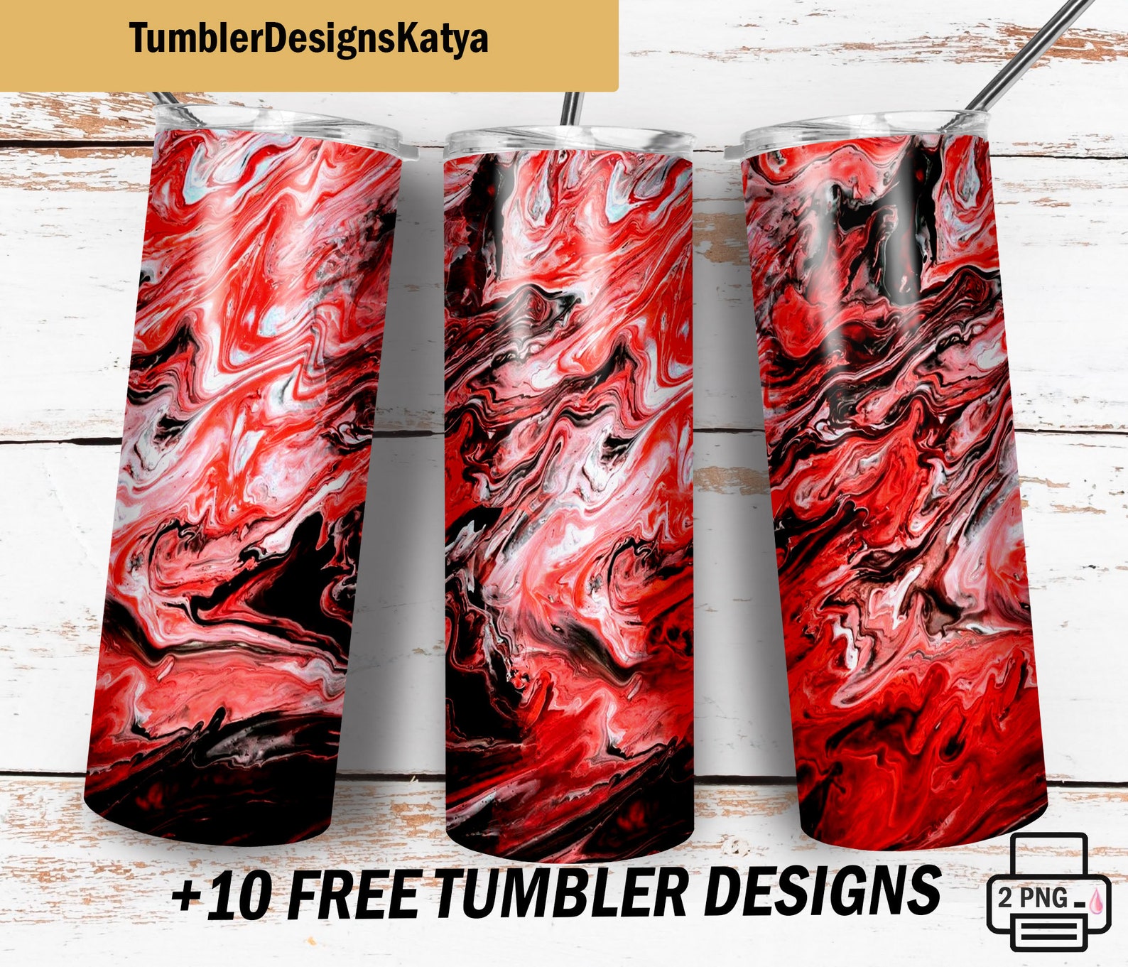 Red Black Tumbler Wrap Png File for Sublimation Designs Downloads ...