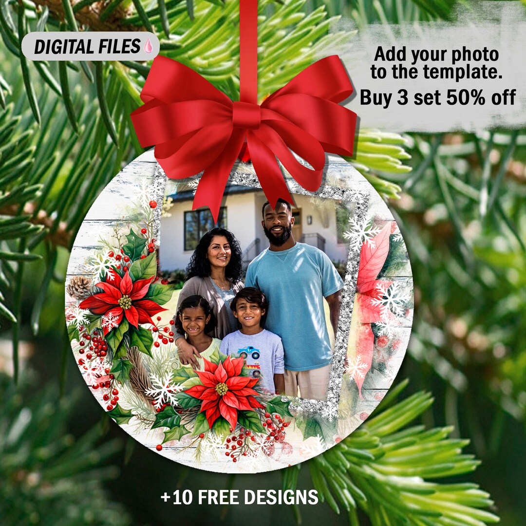 Ornament Png Family With Picture Photo Frame Digital File Baby First ...