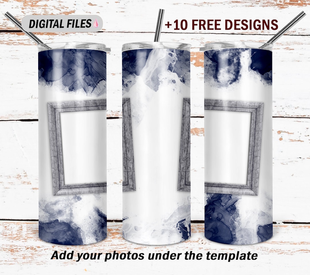 2 Photo Tumbler Template Sublimation Designs Downloads for 20 Oz Skinny ...