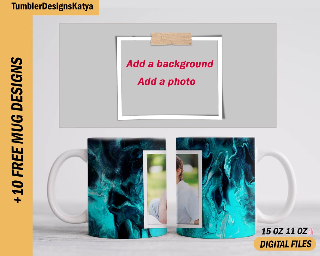 1 Photo Frame Clipart Template for Mugs Png File for 15 Oz and 11 Oz ...