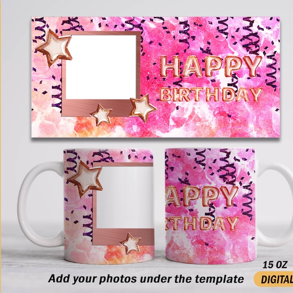 Birthday Mug Design Template - Etsy