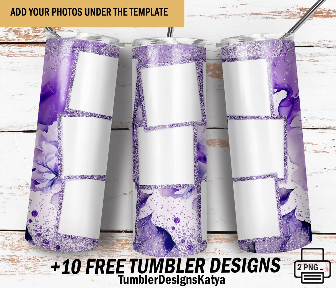 Purple 20 Oz Tumbler for Mom Seamless Photo Tumbler Template With 8 ...