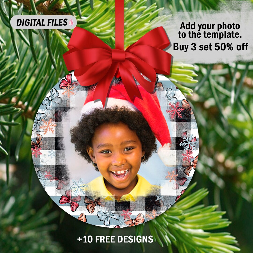 Photo Ornament Png With 1 Picture Photo Frame Christmas Baby First ...