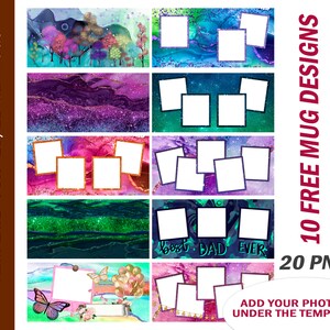 Purple Mug Template With Glitter Png Files for Sublimation Designs ...