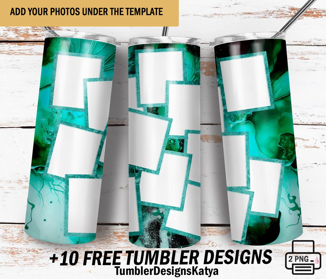 Tumbler Template for Photo Collage Image Tumbler Wrap With 12 Photo ...