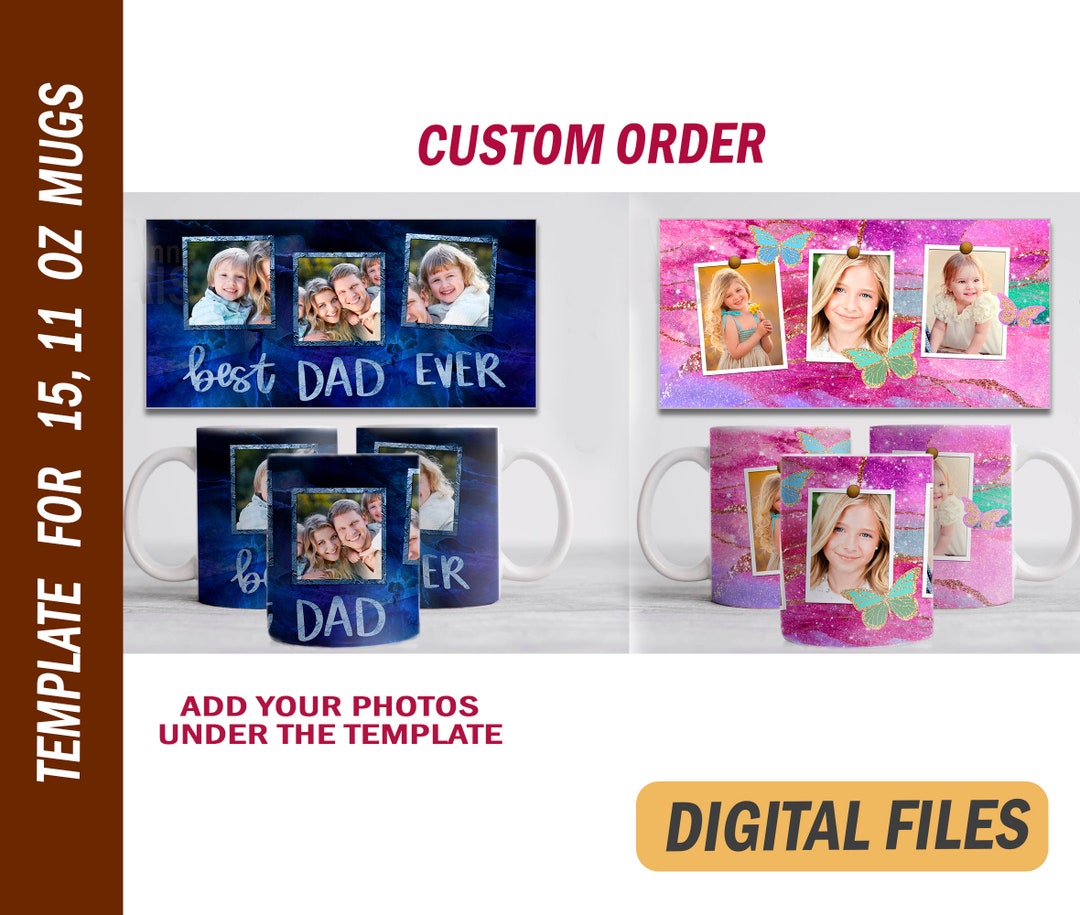 Photo Mug Template Custom Mug Photo Custom Mug Design Sublimation ...