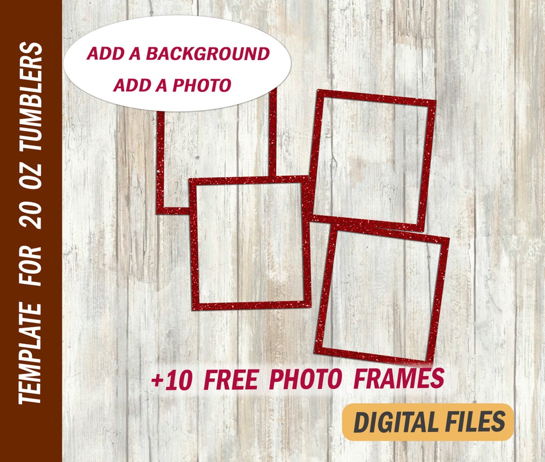 Red Photo Frame Png File for 20 Oz Skinny Tumblers Designs 4 Bling ...