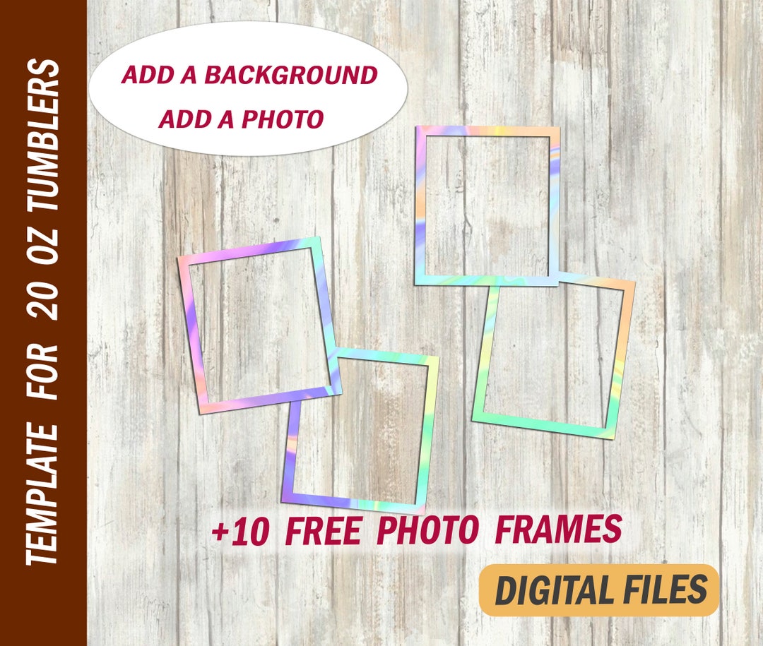 4 Photo frame clipart rainbow Template for tumblers Png file - Etsy México